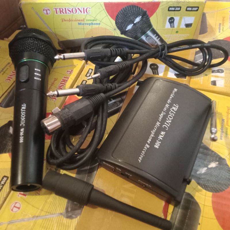 Jual RUSAK Mic wireless Single Chanel TRISONIC WM 308P PERLU SERVICE ...