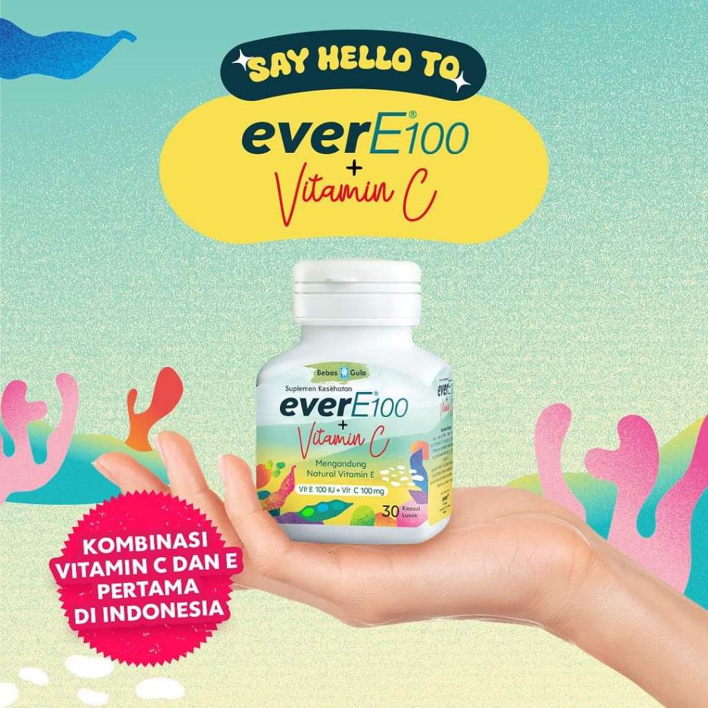 Jual Ever E 100 iu plus Vitamin C bantu Kulit Kering agar Sehat dan ...
