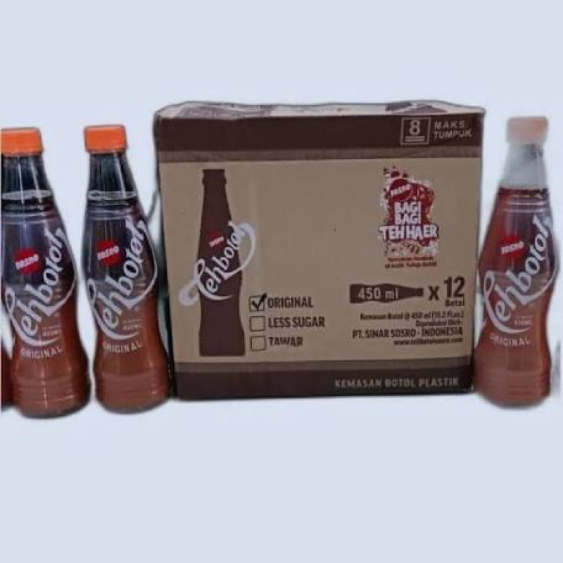 Jual Teh Botol Sosro Pet 450ml 1 Dus / Karton isi 12 | Shopee Indonesia