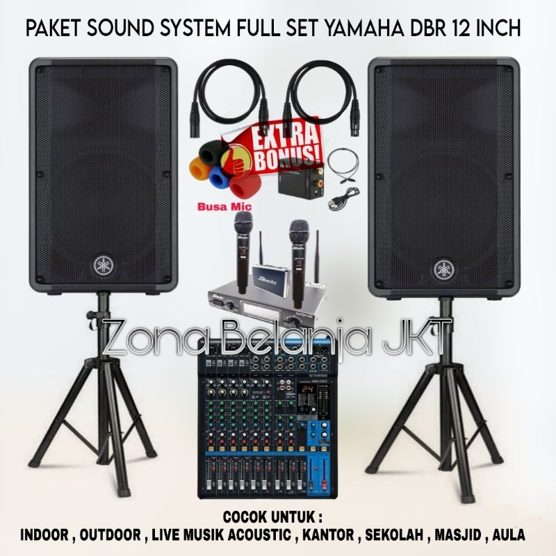 Jual PAKET SOUND SYSTEM INDOOR OUTDOOR FULL SET SPEAKER YAMAHA DBR 12 ...