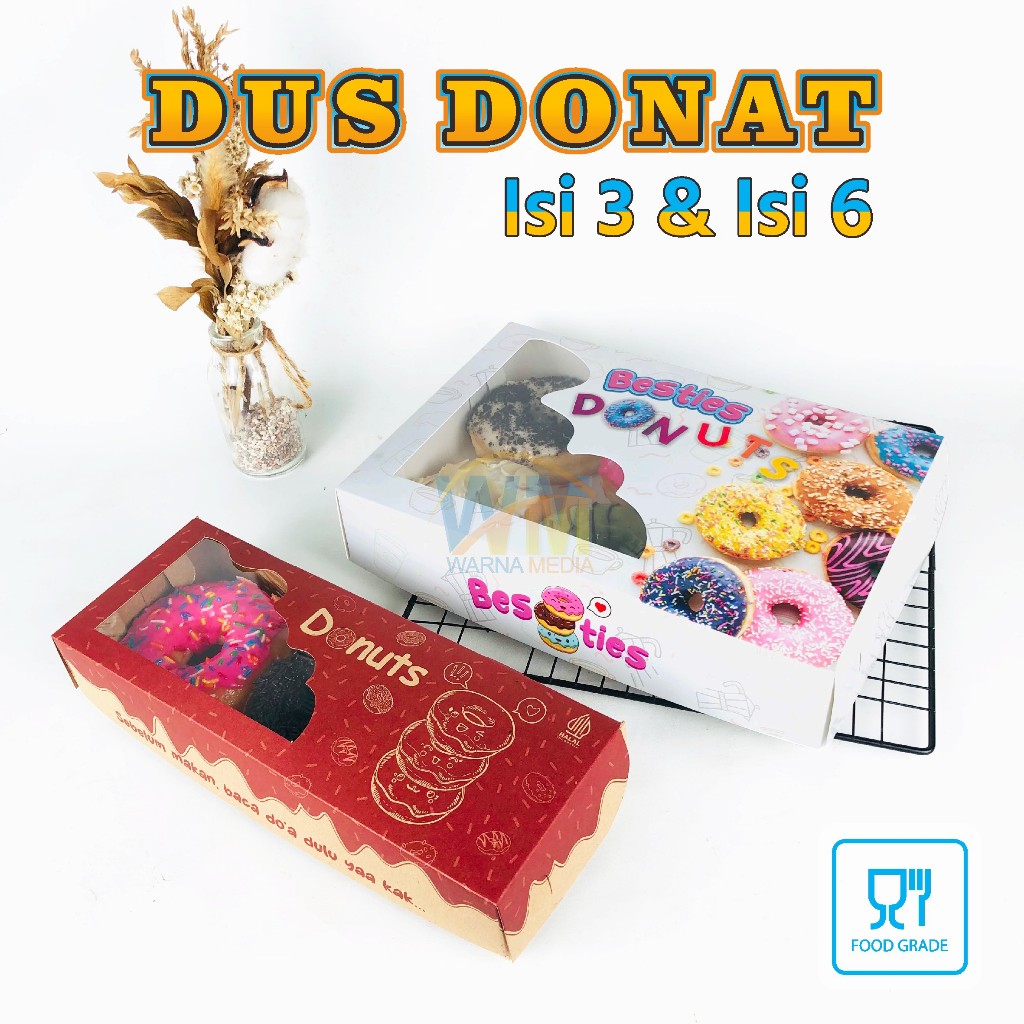 Jual Box Donat Viral Isi 6 / Isi 3 – Dus Donat Kekinian Isi 1–12 & Mini ...