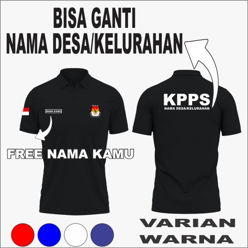 Jual Baju Kaos Kerah Polo Kpps 2024 Custom Nama Desa Premium Shopee