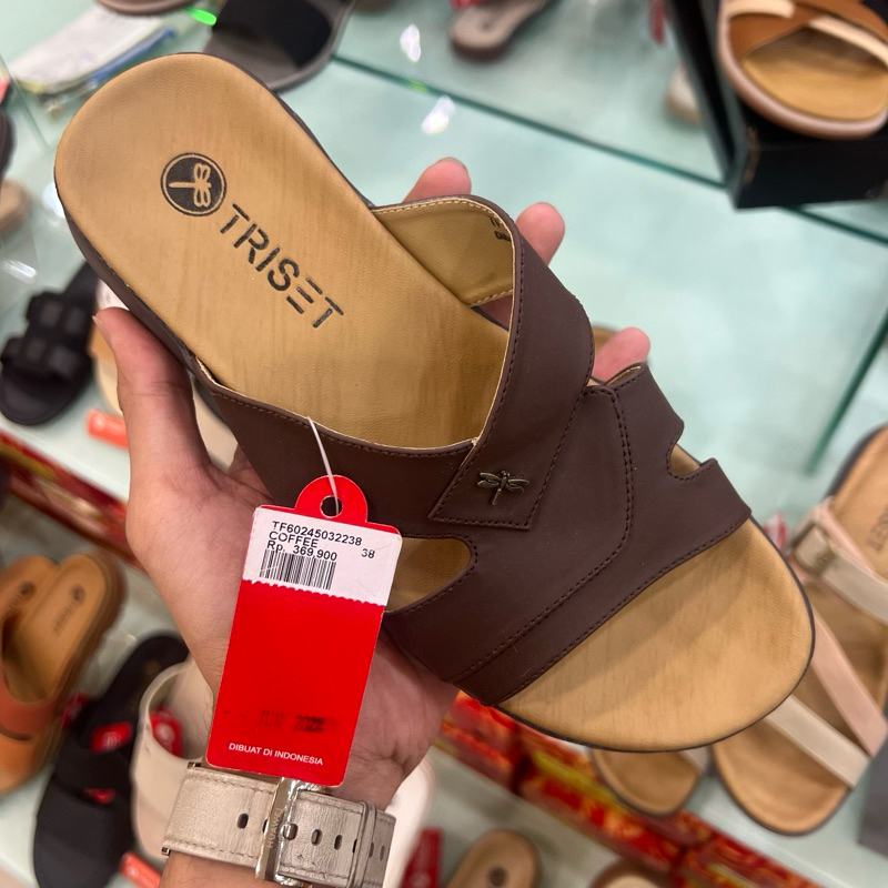 Jual Triset slipper sandal dengan wedges rendah sol super comfy 36-40 ...