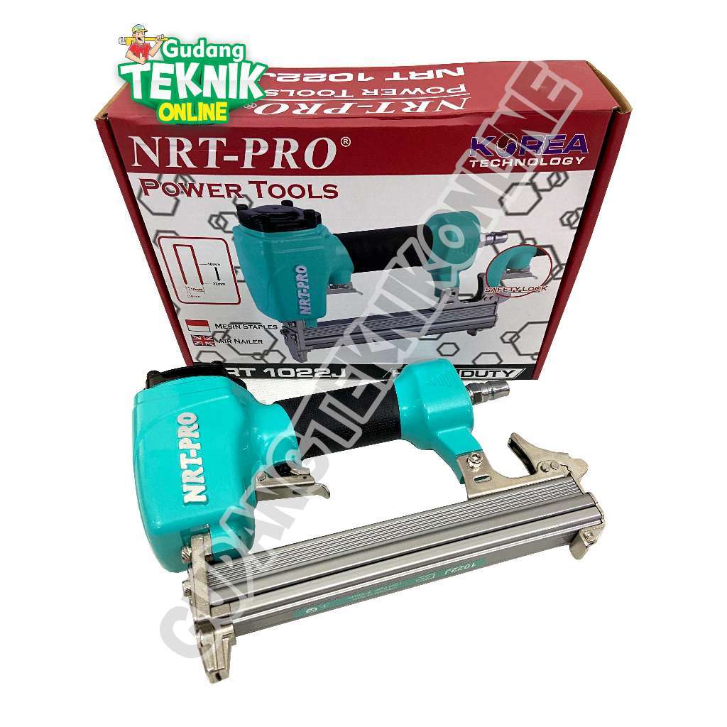 Jual MESIN STAPLES PAKU TEMBAK 1022J NRT PRO Angin Tipe U / Air Nailer Alat Stapler Tembak Paku ...
