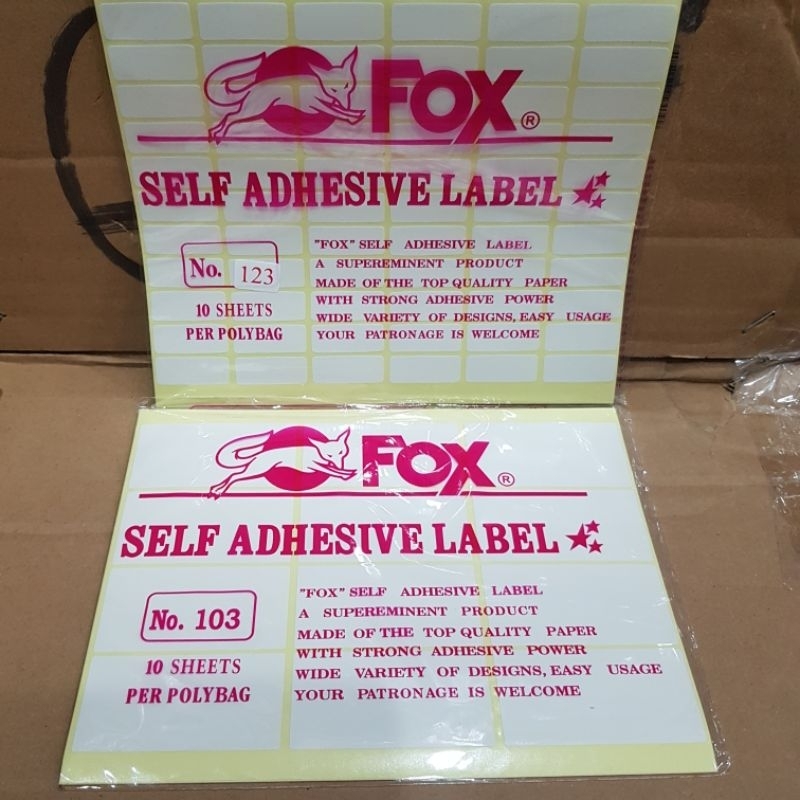 Jual Label Sticker Fox Macam" Ukuran 1pak (10lembar) | Shopee Indonesia