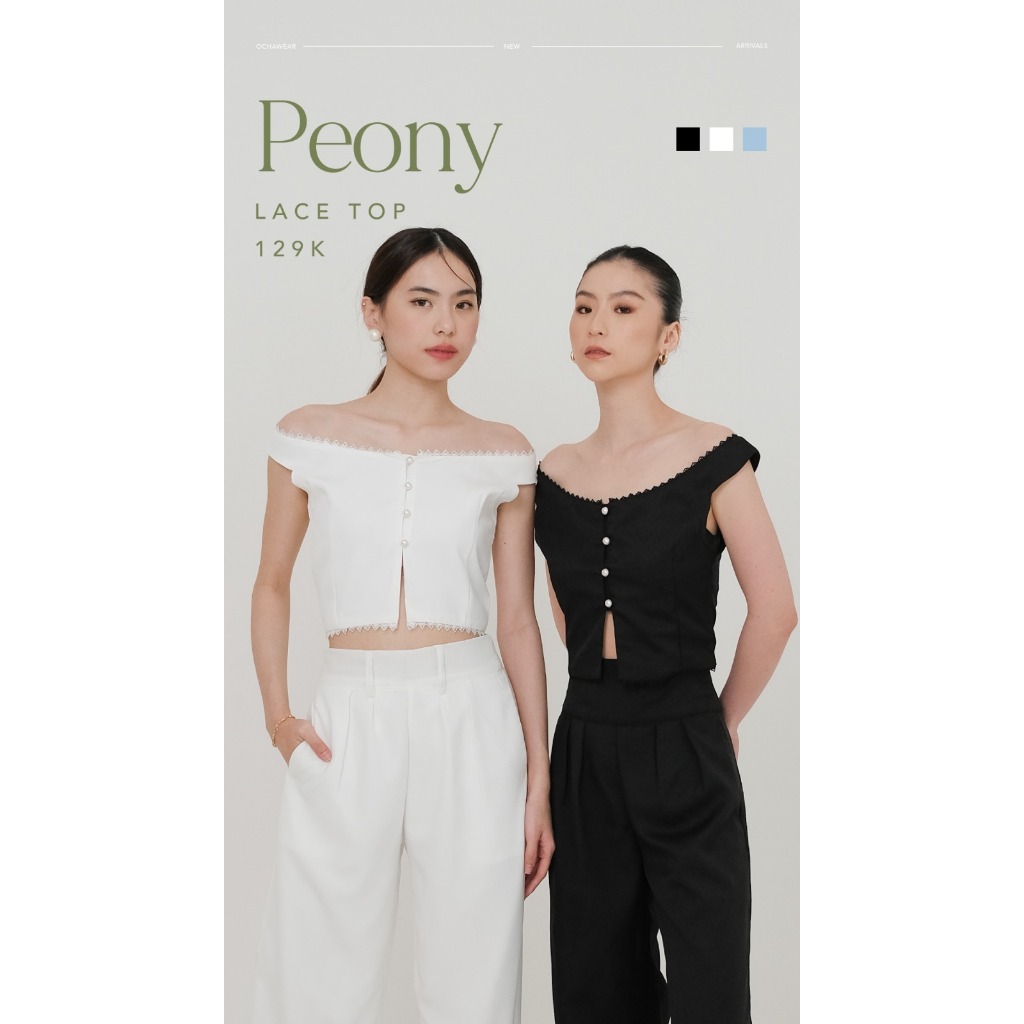 Jual Peony Lace Top -- Ocha Wear | Off Shoulder Pearl Sabrina Top ...