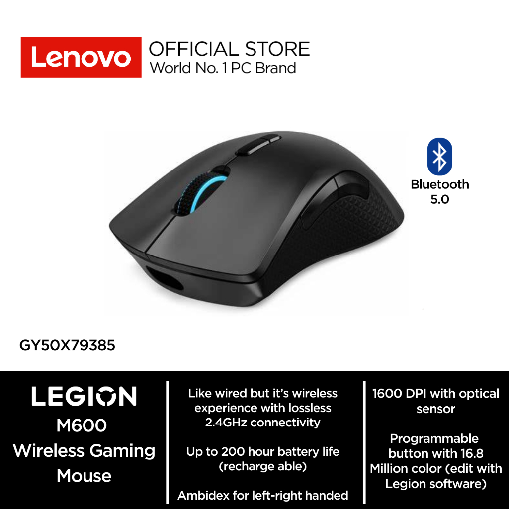 Jual Lenovo Legion M600 Wireless Gaming Mouse GY50X79385 (2.4GHz ...