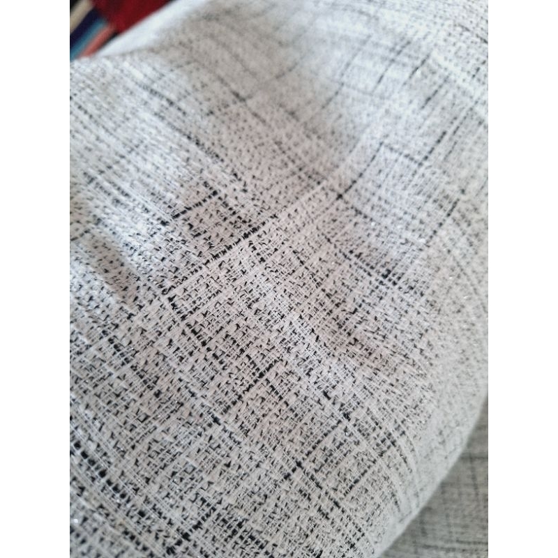 Jual Kain Bahan Fancy Linen Tweed white Black High Quality ( Harga per ...
