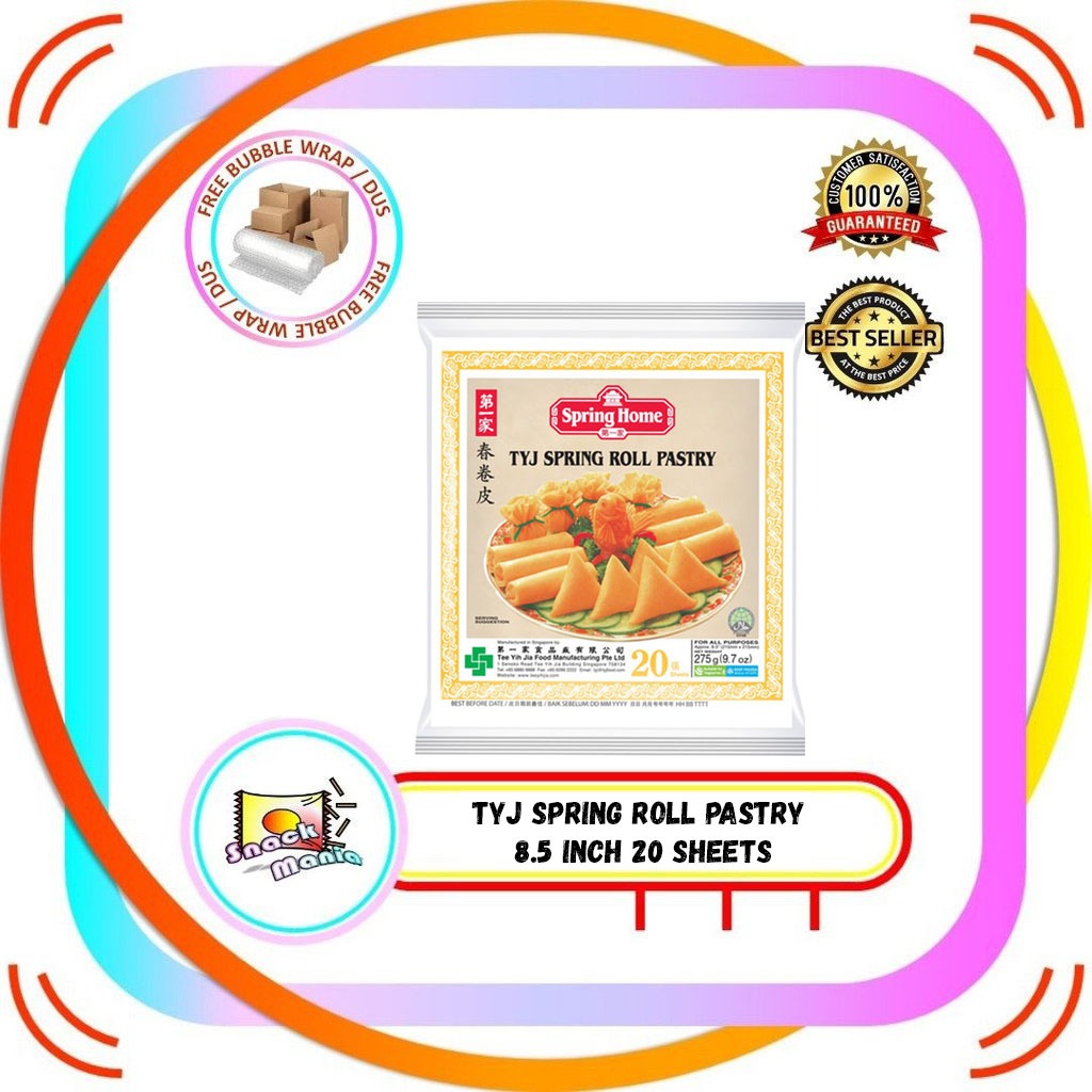 Jual TYJ Spring Roll Pastry 8.5 inch 20 Sheets ~ 275 gr Kulit Pangsit ...