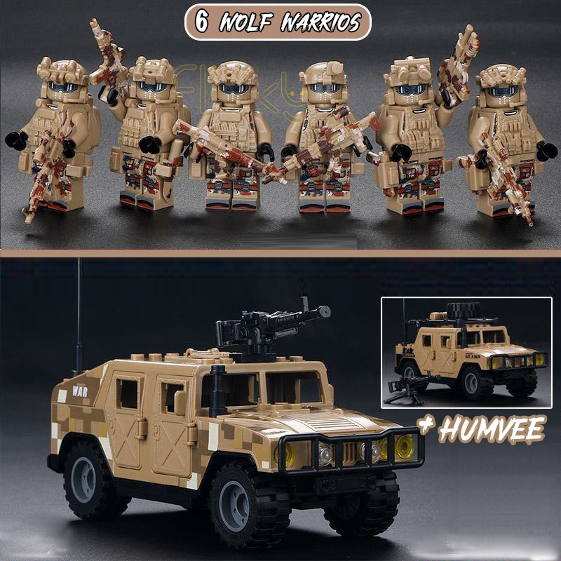 Jual Mainan balok Military Minifigure army Swat Team Pack Building ...