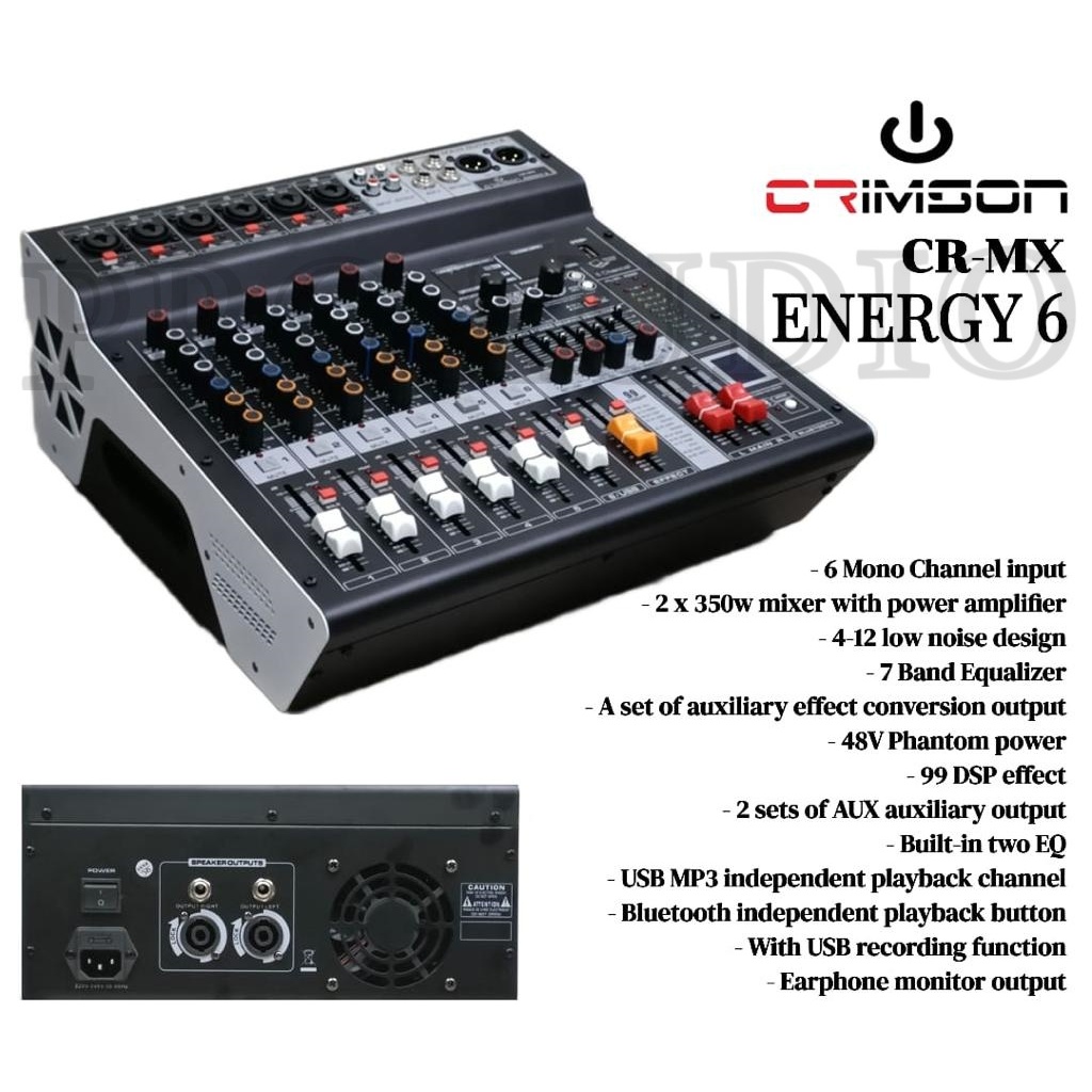 Jual Power Mixer Crimson 6 Channel MX Energy 6 / Energy6 Original 700 Watt | Shopee Indonesia