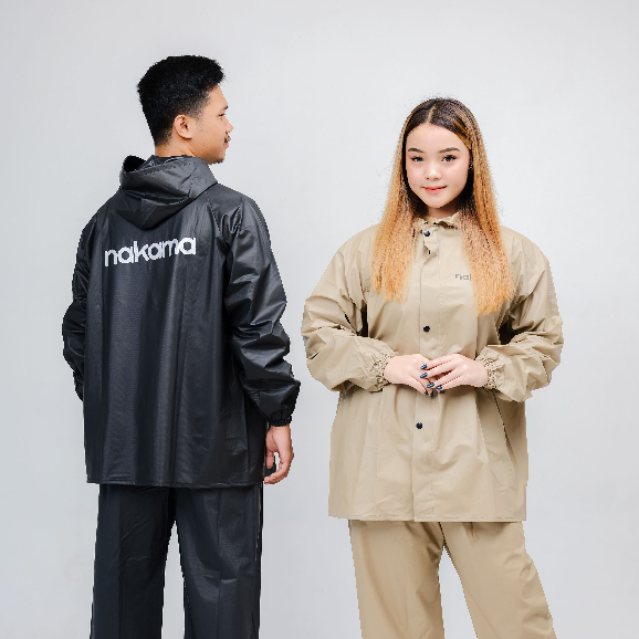 Jual Jas Hujan Pria Wanita Anti Rembes Nakama Mantel Setelan PVC mantol raincoat tebal | Shopee ...
