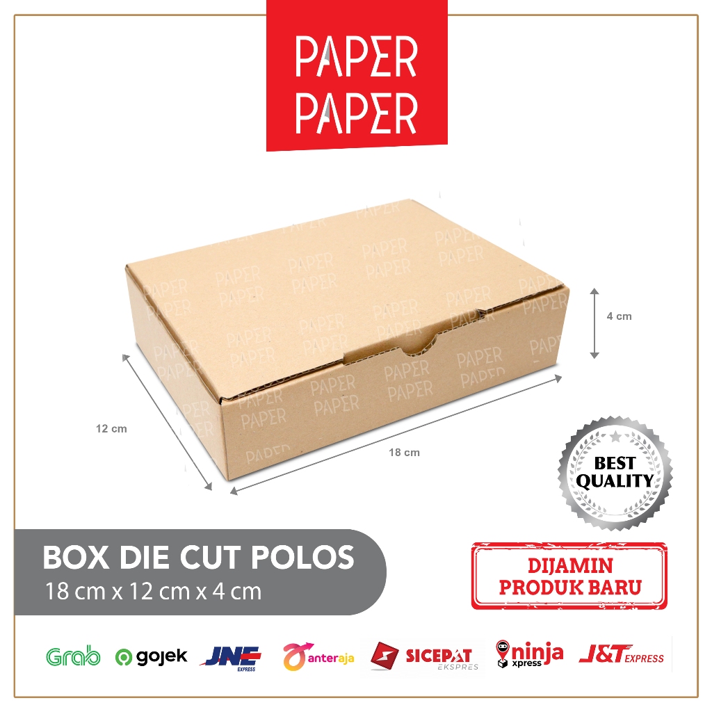 Jual Kardus Box Karton Die Cut 18X12X4 Polos - Baru - Murah | Shopee ...
