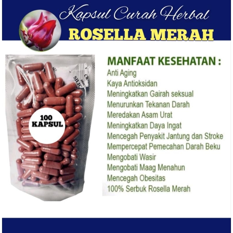 Jual Rosella - merah 100 kapsul obesitas asam urat gangguan hati ...