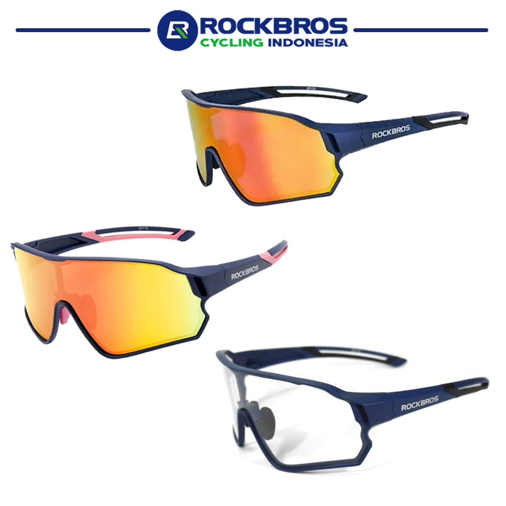 Jual Rockbros 10134 Kacamata Sepeda Colorful Polarized Lens dengan Anti UV | Shopee Indonesia