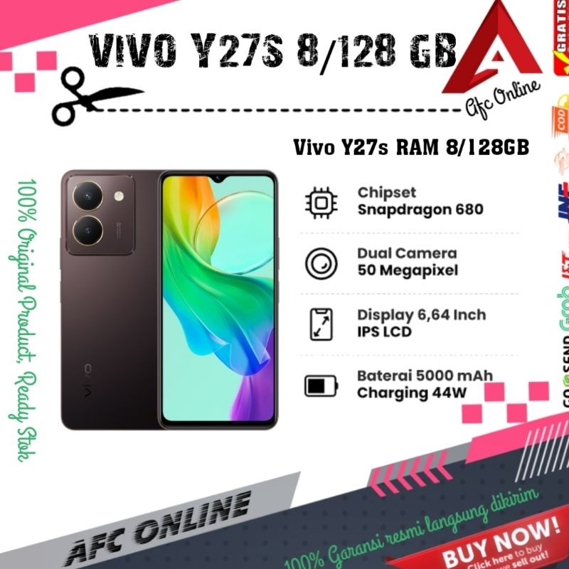 Jual New Vivo Y27s 8/128GB + 8/256GB Resmi No Repack | Shopee Indonesia