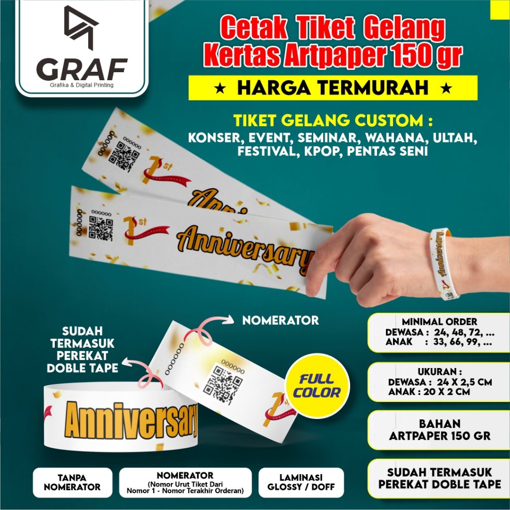 Jual GELANG TIKET CUSTOM | Gelang Konser | Gelang Tiket Acara | Gelang ...