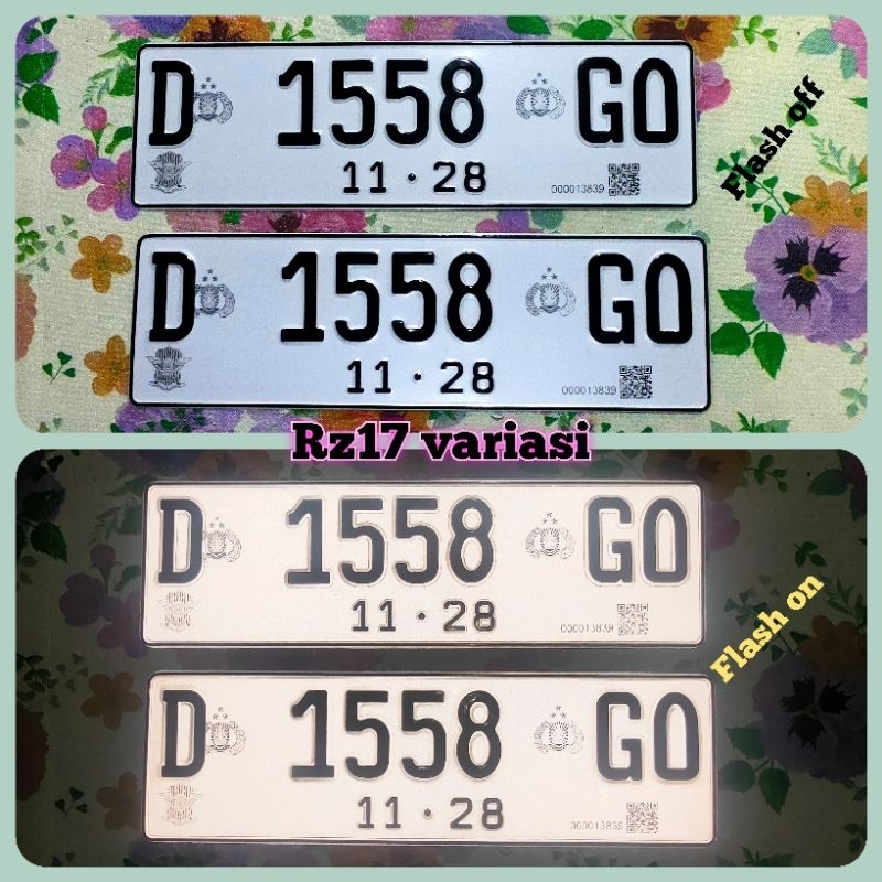 Jual plat mobil barcode/QR reflektif putih font terbaru asli $amsat ...