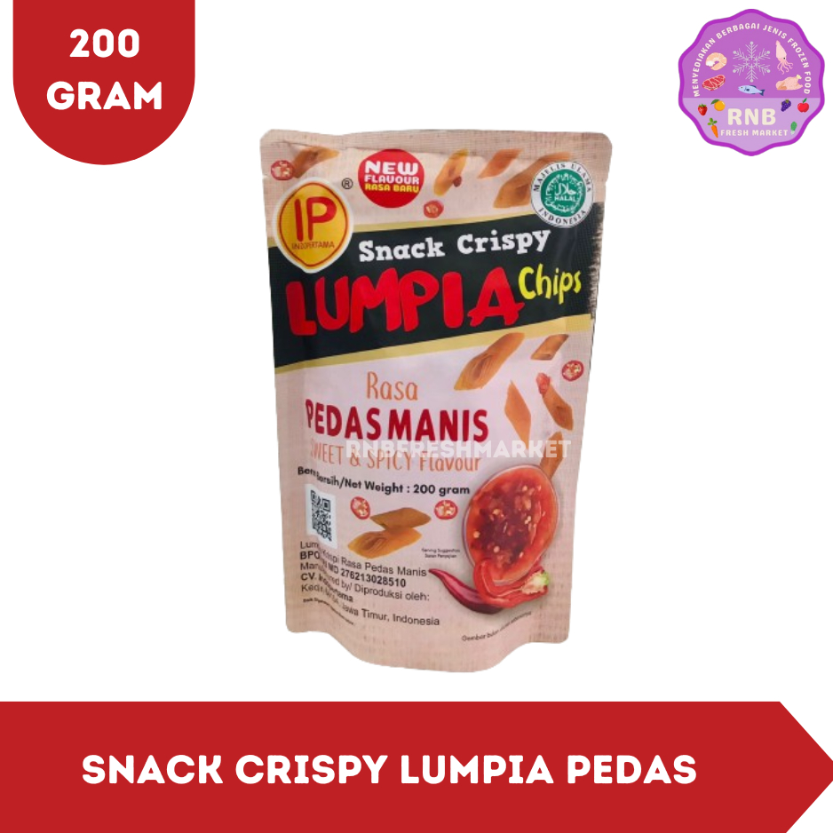 Jual Indopertama Snack Crispy Lumpia Chips Rasa Pedas Manis Netto 200 ...