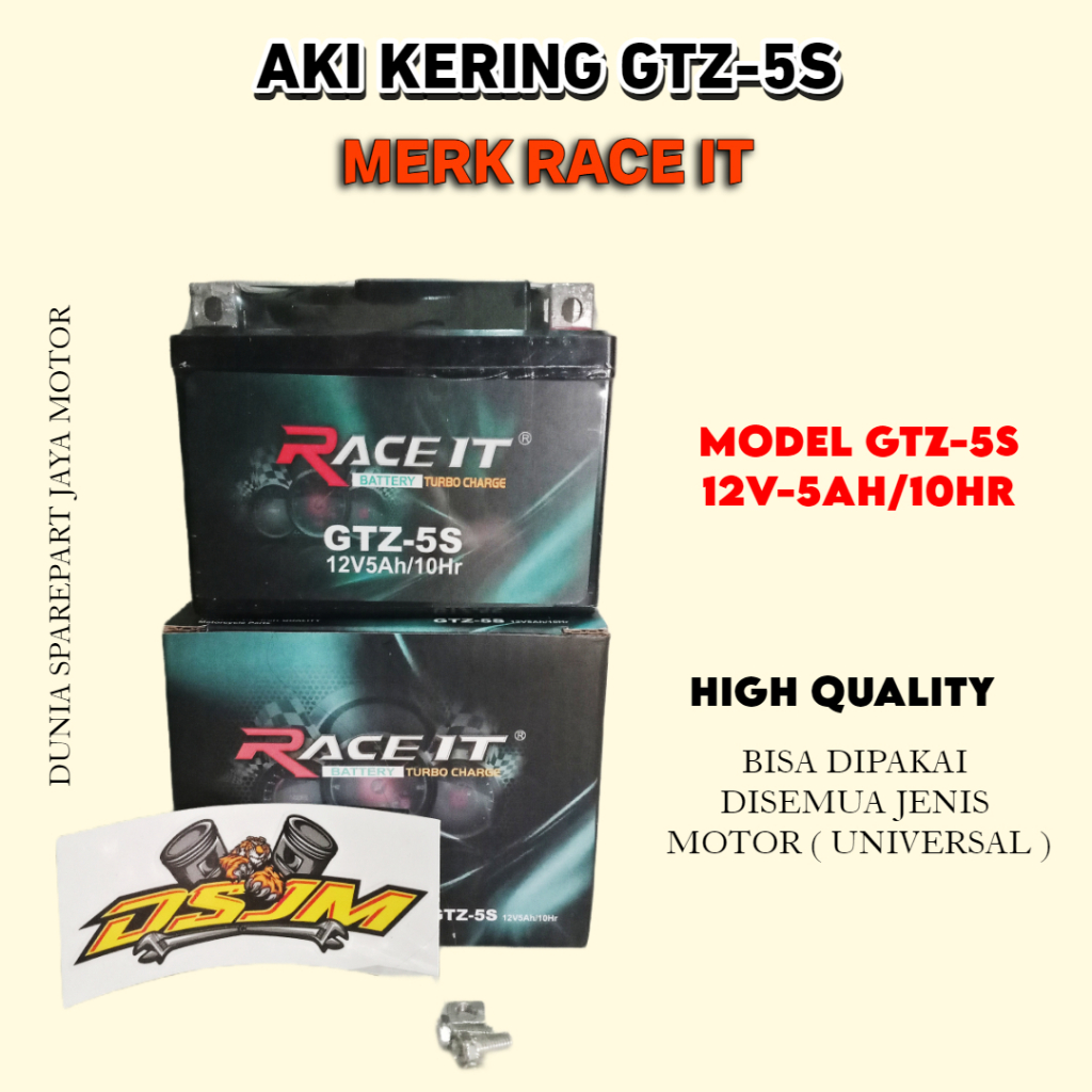 Jual AKI MOTOR GTZ5S FULL KERING / ACCU AKI KERING RACE IT GTZ-5S (12V ...
