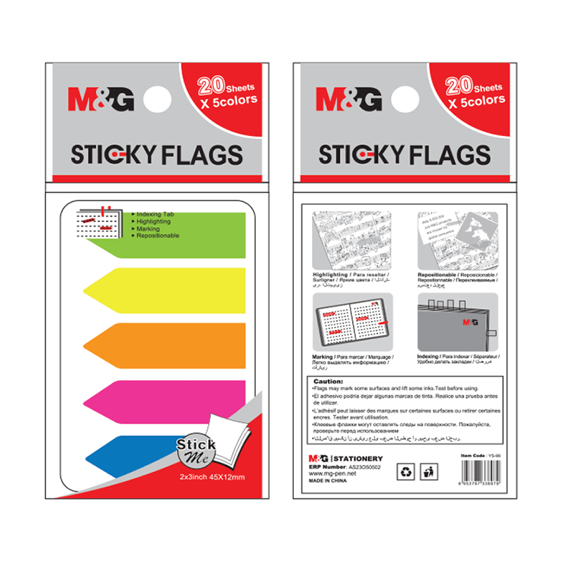 Jual M&G Index & Mark Sticky Notes YS-99 Plastic 5 Colors 45 x 12 mm ...