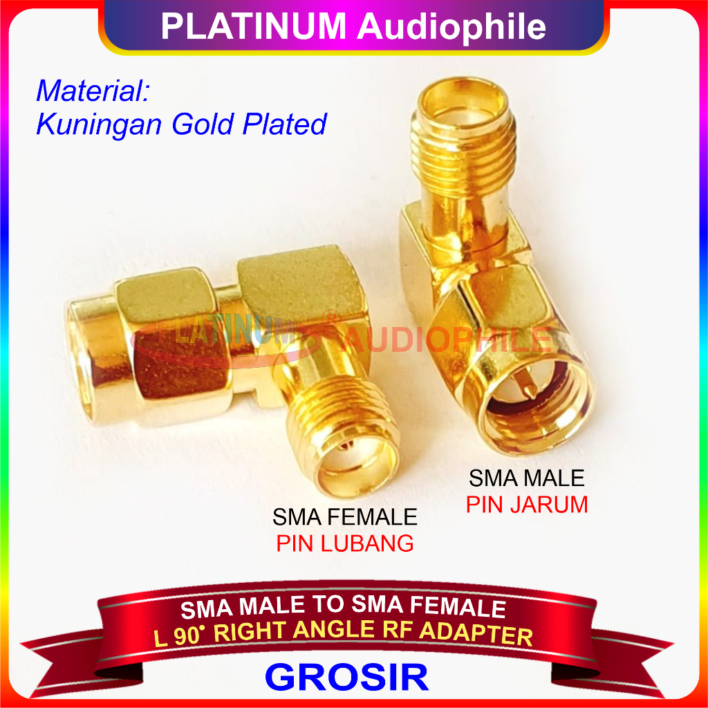 Jual Konektor SMA Male to SMA Female L-1 Right Angle L 90 Connector RF ...