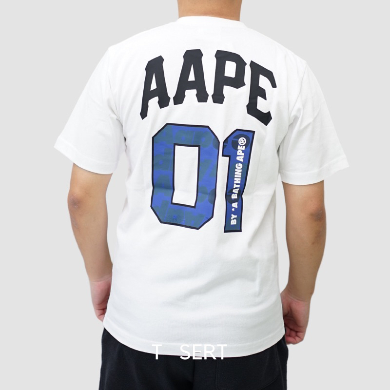 Jual AAPE 01 Number Back Logo Tee White Original ( 100% Authentic ...