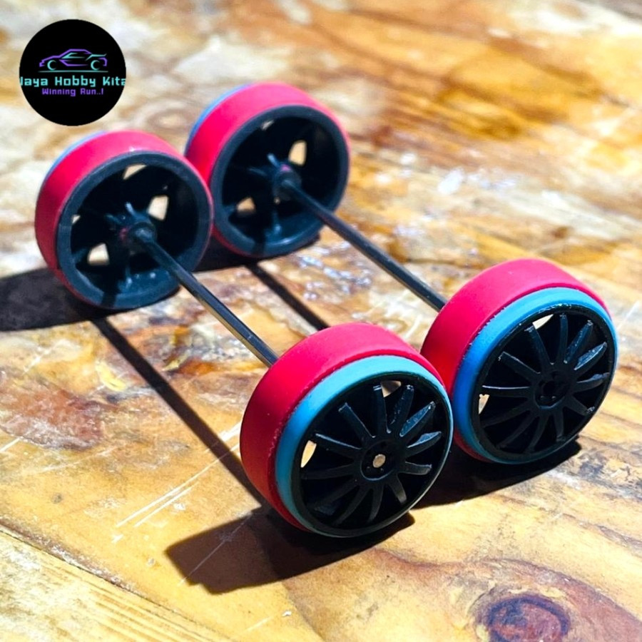 Jual Tamiya Ban Bubut Tamiya STO Ban Merah Shadow Shark & Velg Ori AS ...