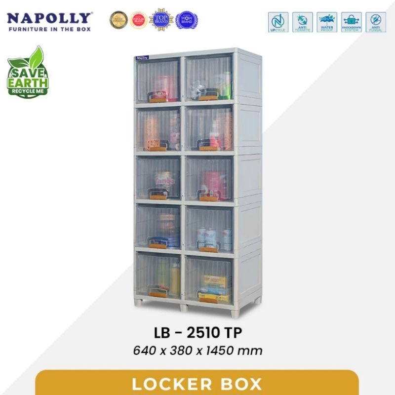 Jual Lemari plastik NAPOLLY LB 2510 Locker box 5 susun dengan 10 ruang ...