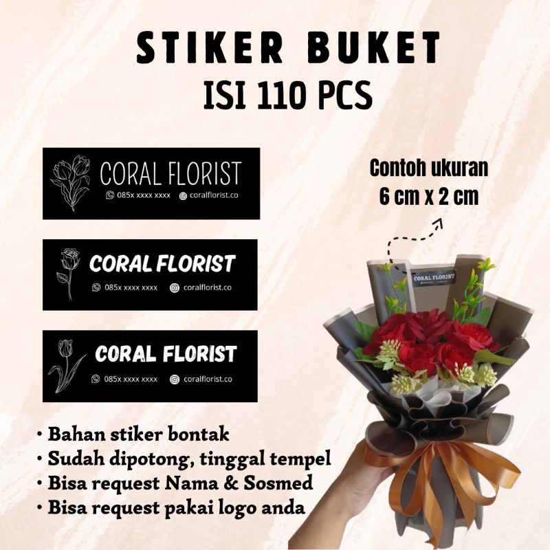 Jual STIKER BUKET - STIKER BUKET BUNGA - STIKER LABEL BUKET - STIKER ...
