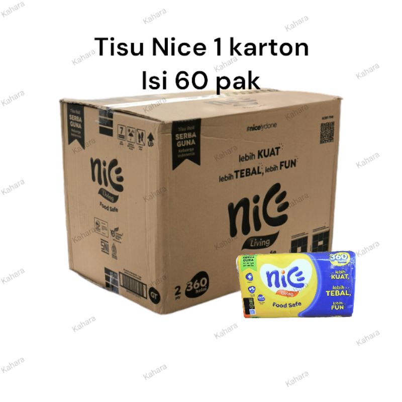 Jual Tisu Nice 360 helai / Nice 180's 1 dus ( 60 pcs ) | Shopee Indonesia