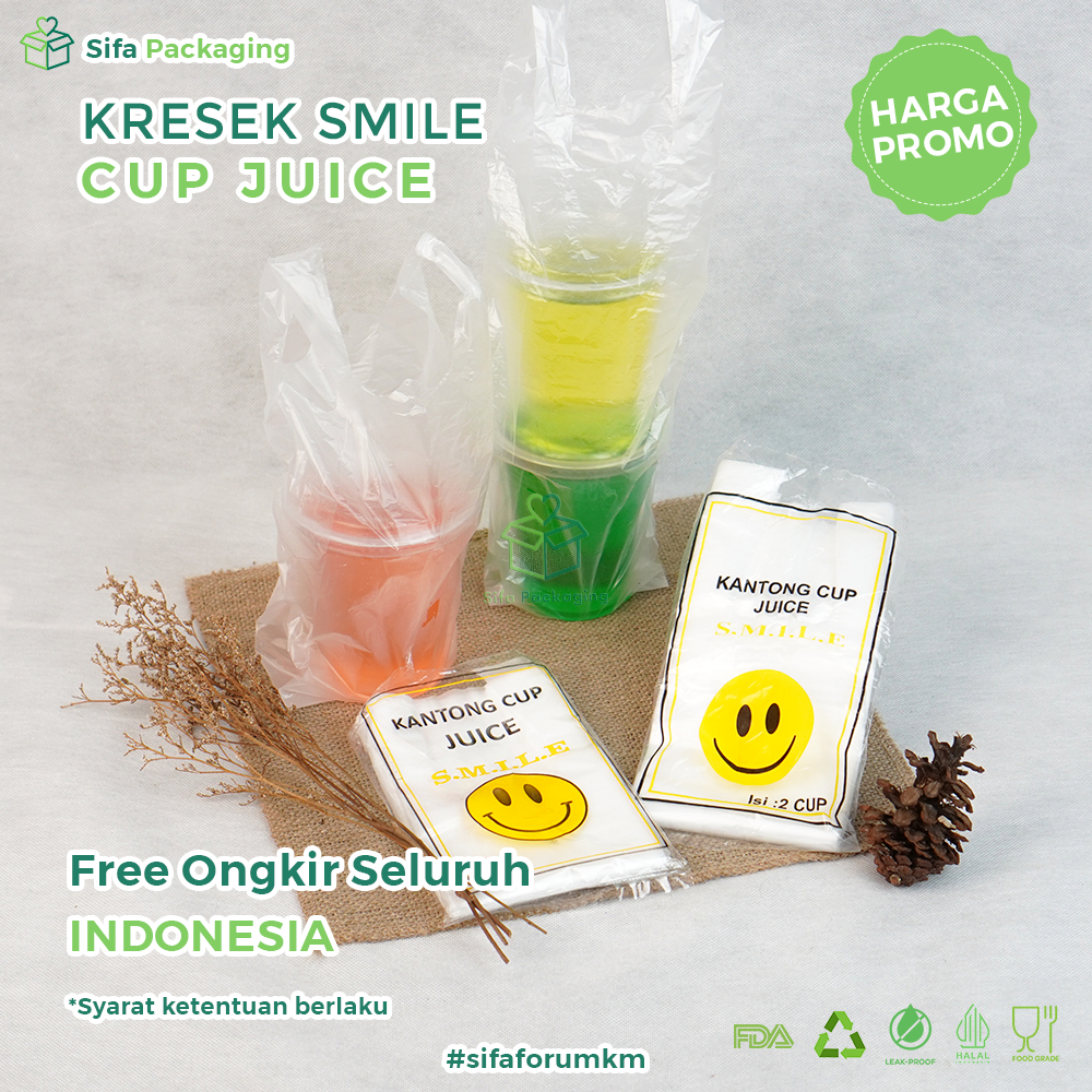 Jual Plastik Cup Jus SMILE Kantong Kresek Bening Kantong Plastik ...