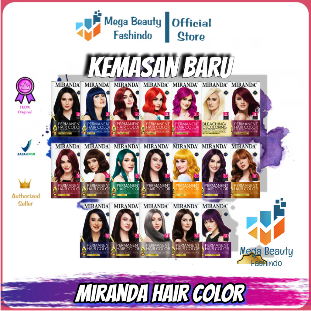 Jual Miranda Hair Color (Cat Rambut Permanen) Series 30ml | Pastel ...