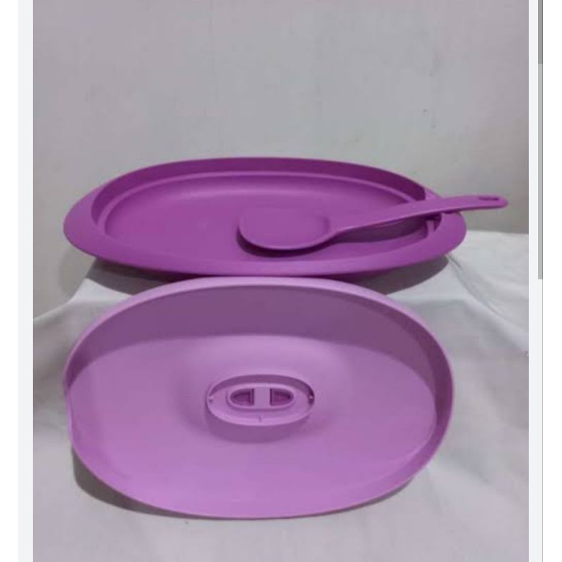Jual Purple Daisy Serving Platter with Spoon /Tupperware | Shopee Indonesia