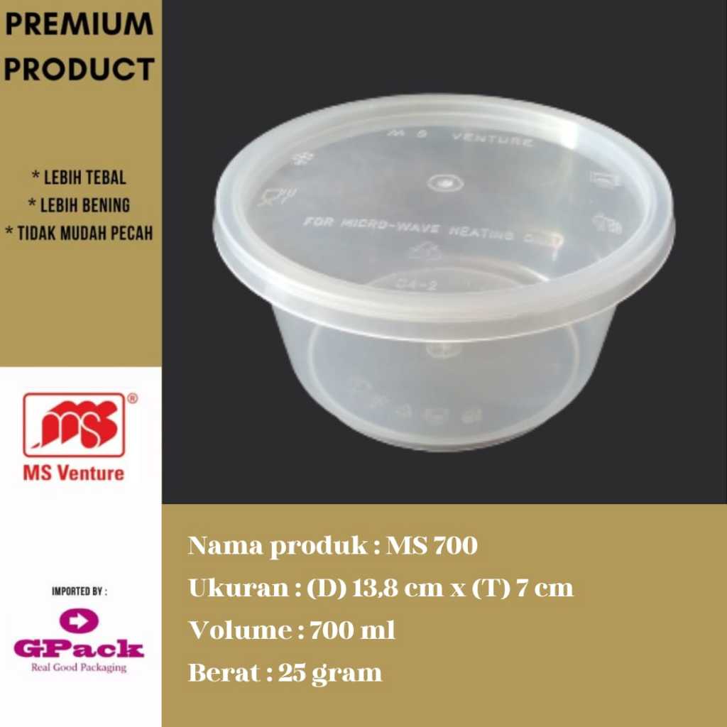 Jual THINWALL ROUND 700ML/THINWALL BULAT 700ML/FOOD CONTAINER 700ML (MS ...
