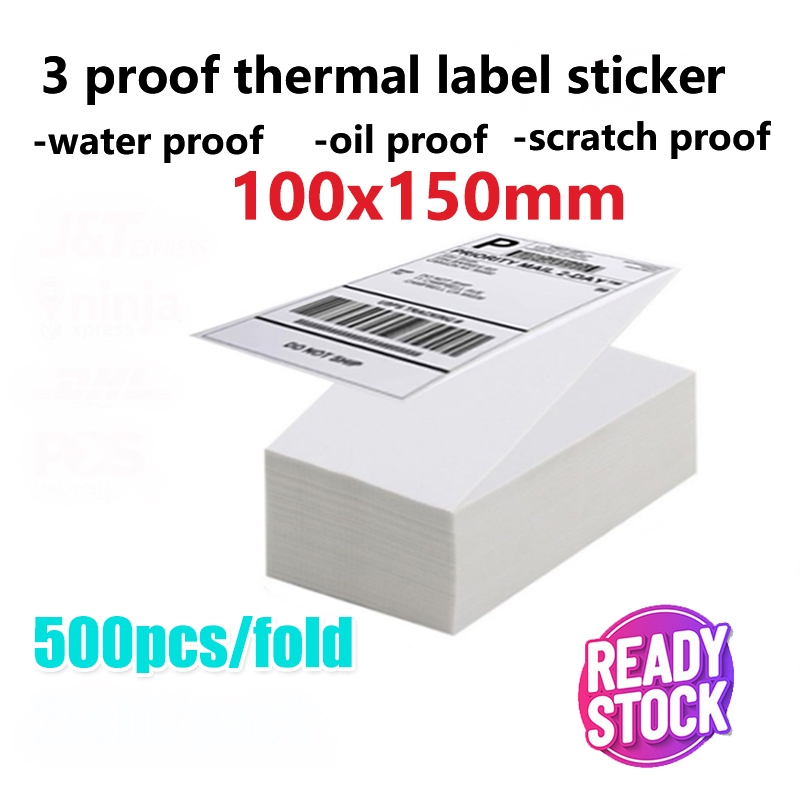 Jual KERTAS STICKER LABEL THERMAL LIPAT 100x150 BARCODE A6 76x130 BARCODE A7 | Shopee Indonesia
