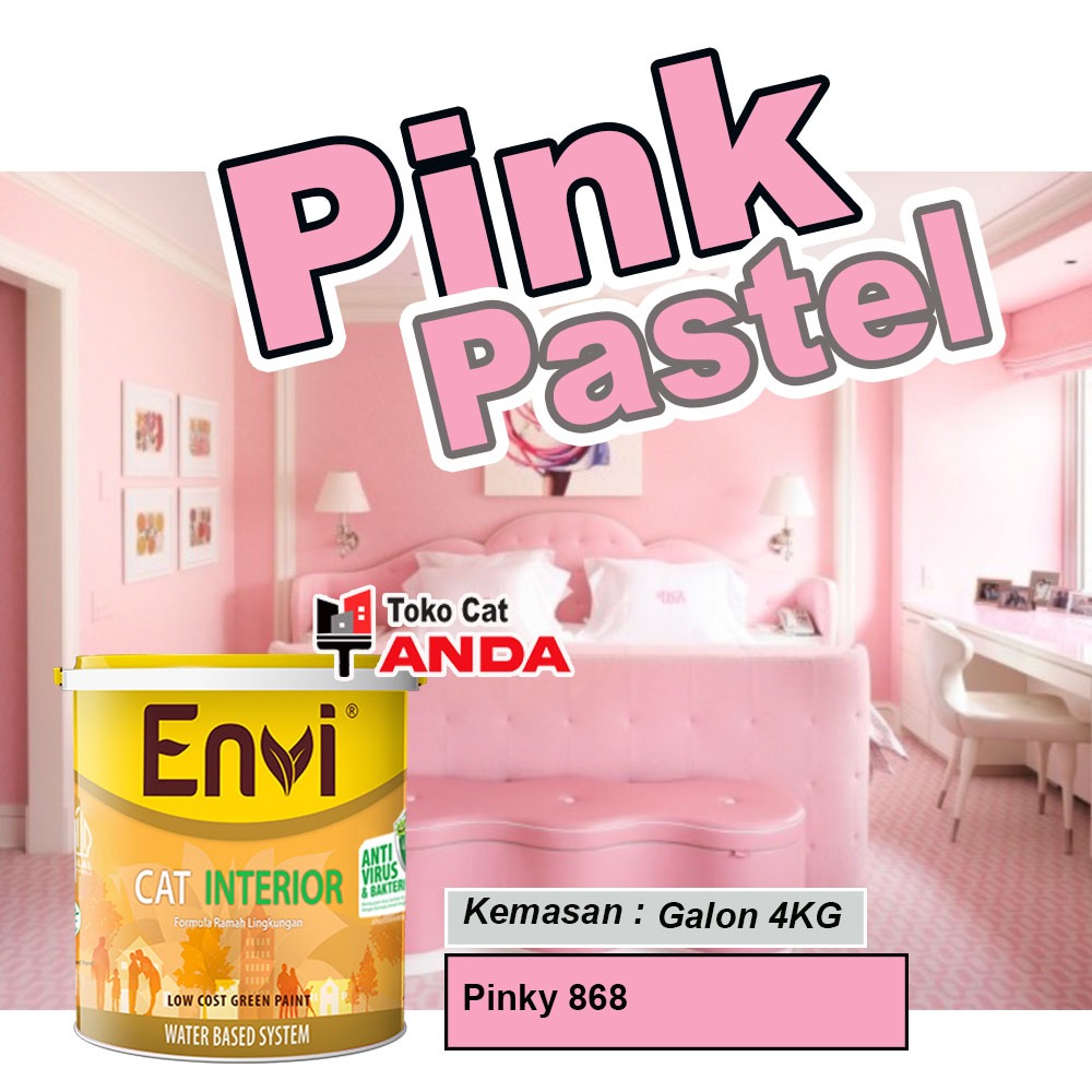Jual Cat Tembok Pink Pastel 5KG - Pink Lady - Cat Envi Interior Pinky ...