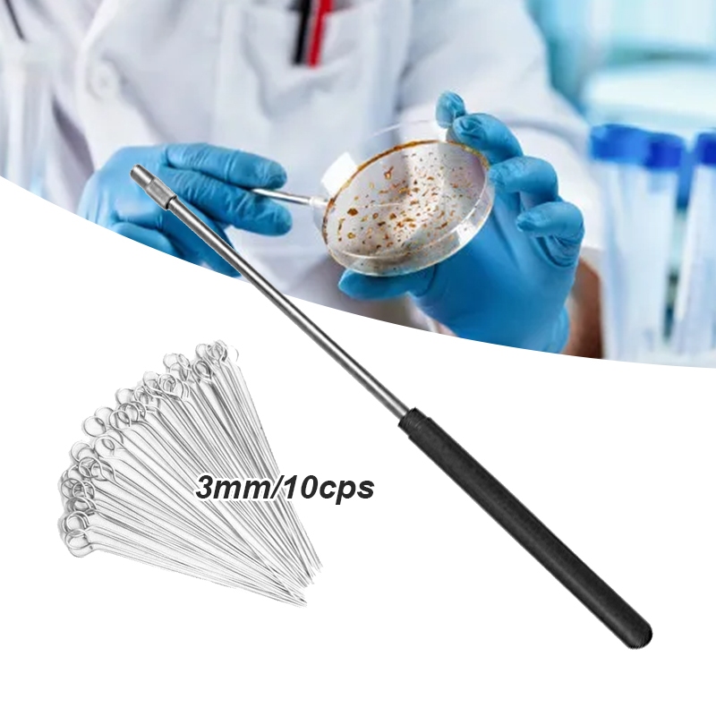 Jual Jarum Ose Bulat 10PCS Holder Inoculation/Inokulasi Inokulum Kawat ...