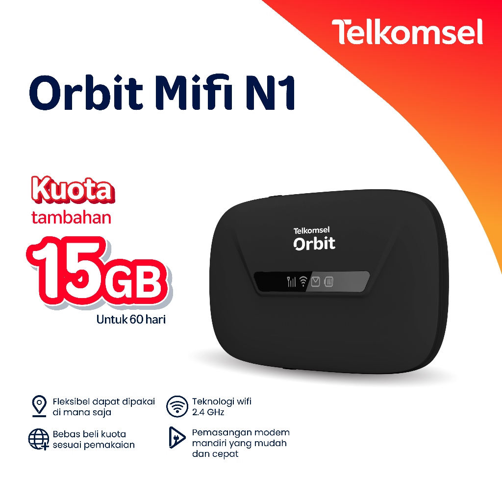 Jual Telkomsel Orbit Mifi N1 Portable Modem Wifi 4G High Speed Bonus ...