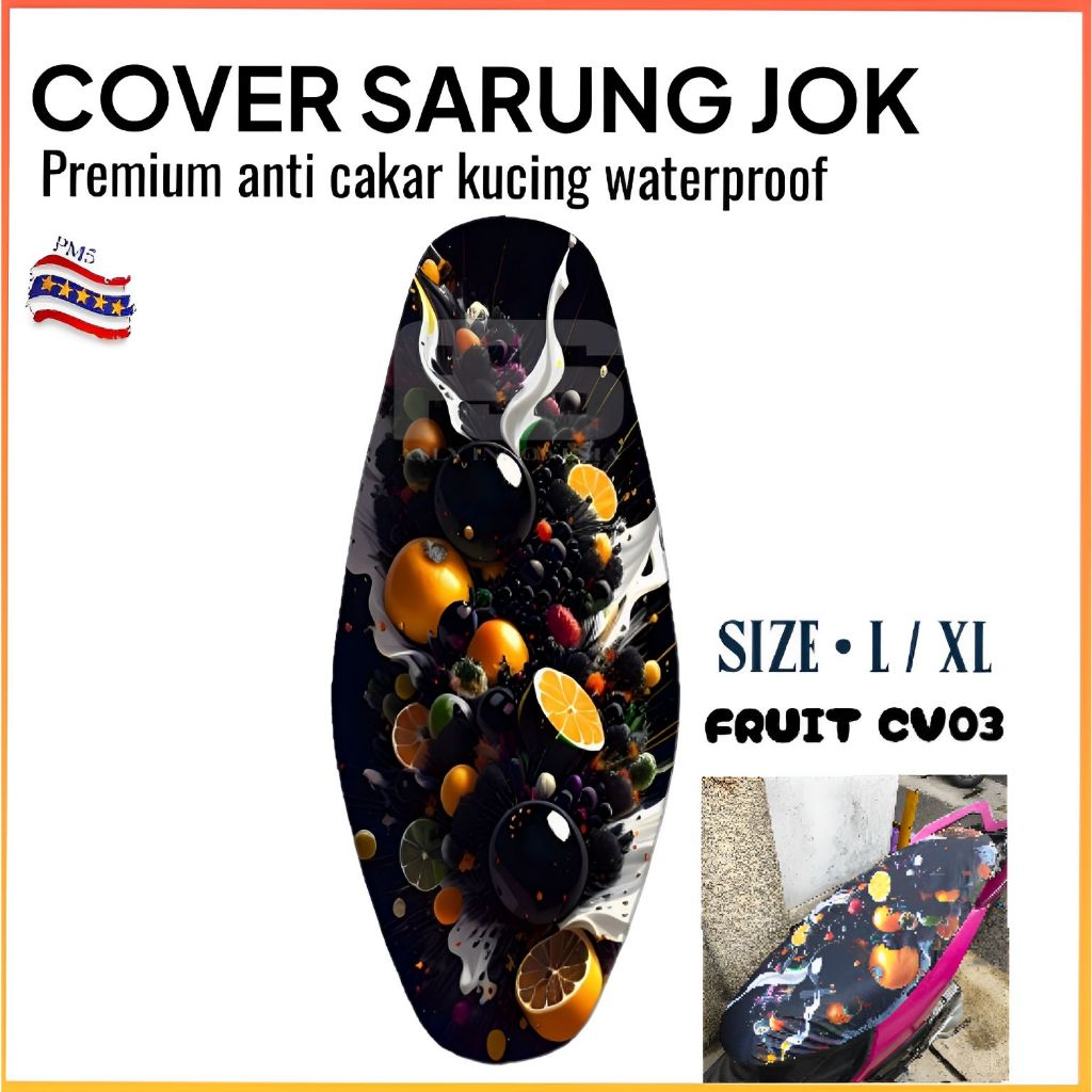 Jual Sarung jok cover jok anti cakar kucing waterproof model CV03 FRUIT ukuran jumbo standar ...