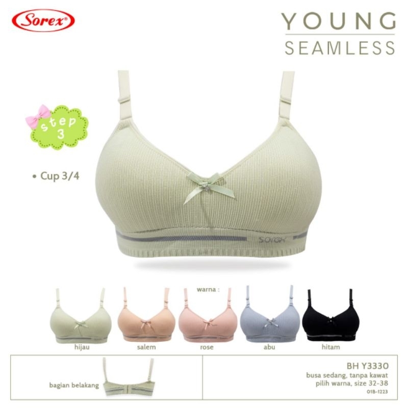 Jual Sorex Young Seamless Bra Remaja Busa Tanpa Kawat Kait 3 Setara Cup ...
