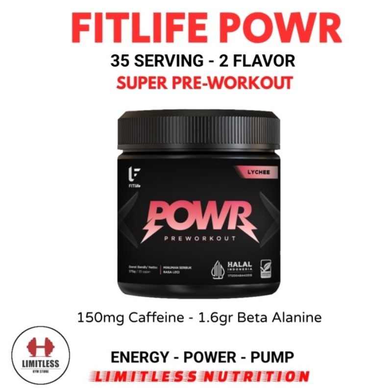 Jual Fitlife POWR PWO PREWORKOUT 35 serving BPOM POWER Pre workout ...