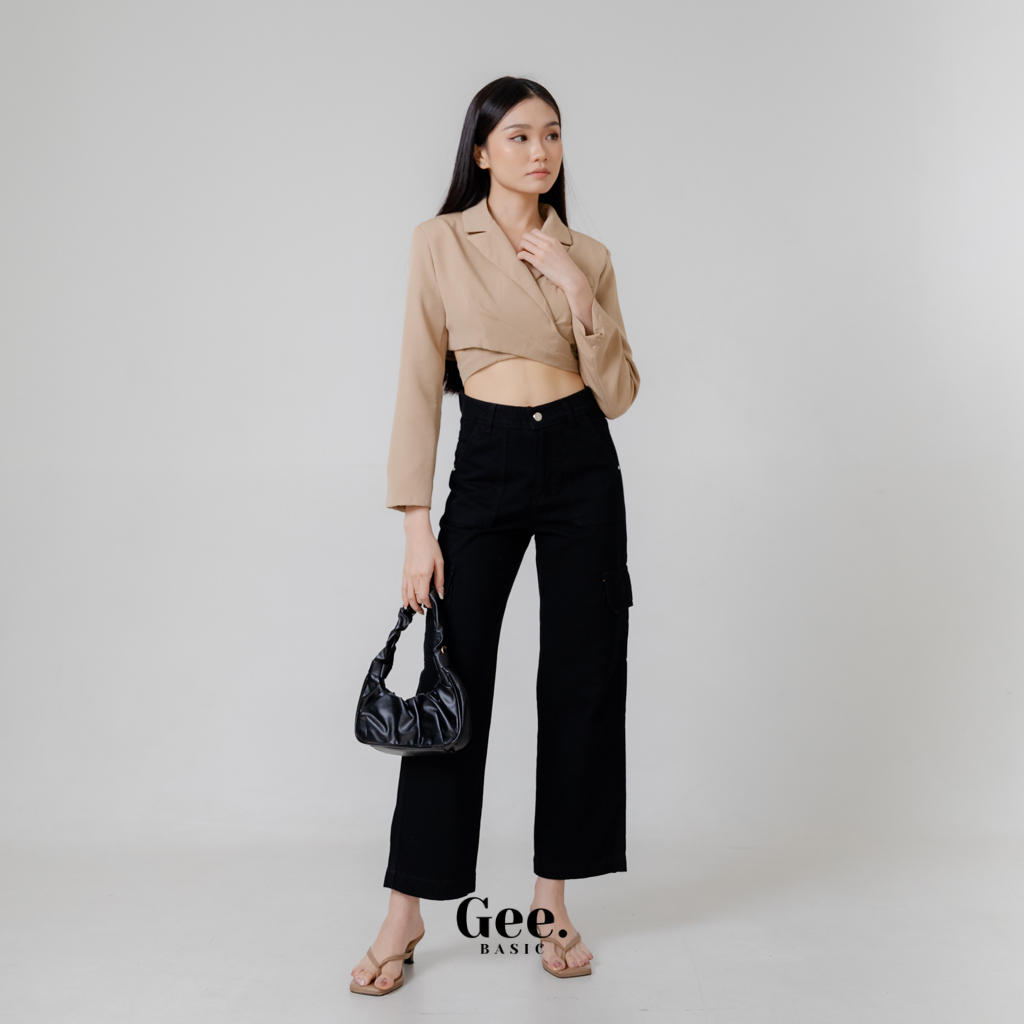 Jual GeeBasic | Margo Cargo Jeans (Black) | Shopee Indonesia