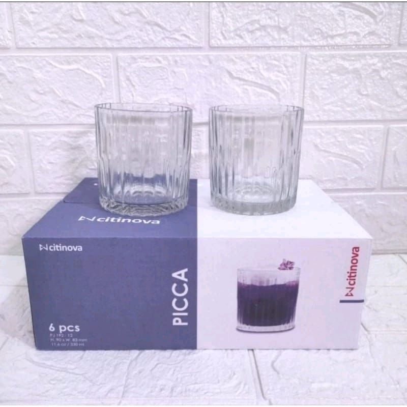 Jual GELAS SET KACA CITINOVA (ISI 6PCS) PICCA | Shopee Indonesia