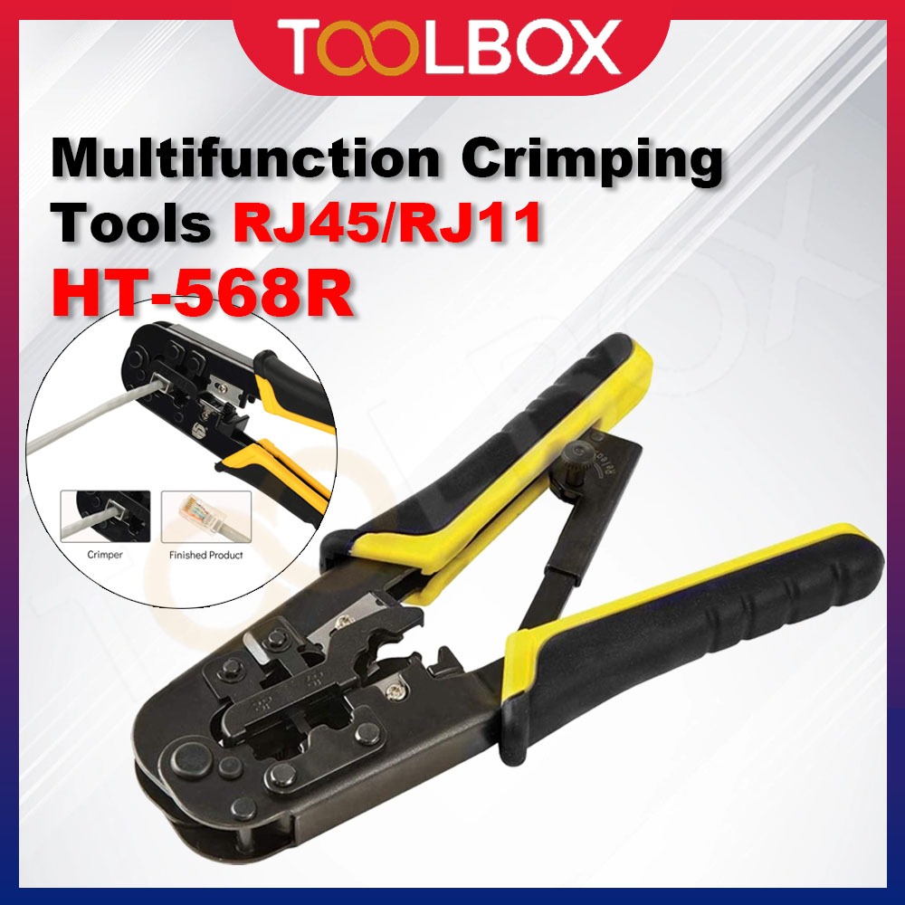 Jual TOOLBOX Tang Crimping Tool LAN Network Cable 6P 8P RJ45 | Shopee ...