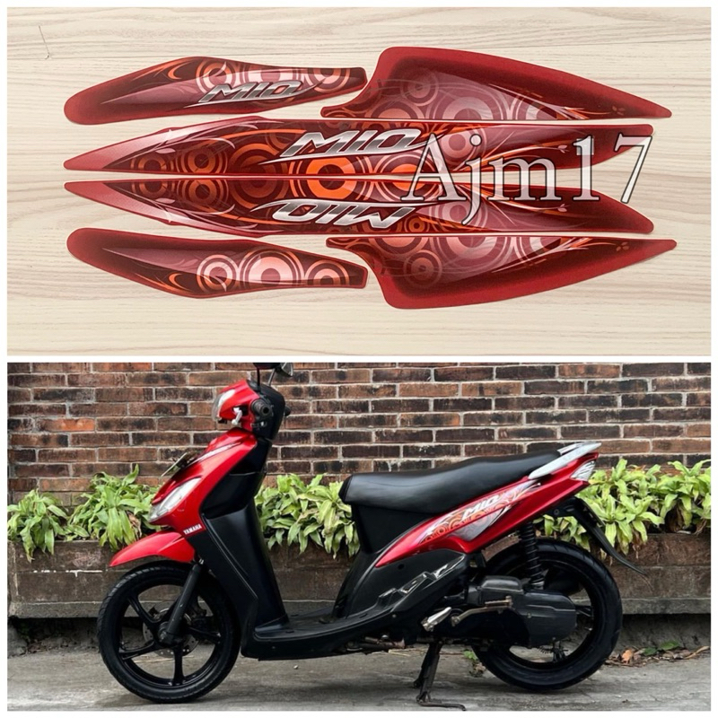 Jual STIKER STRIPING MOTOR MIO 2011 MERAH | Shopee Indonesia