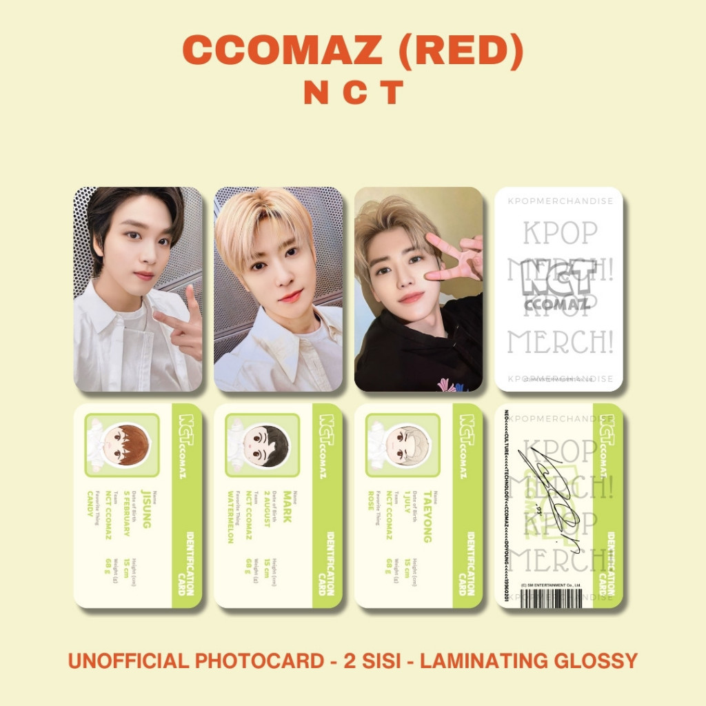 Jual Photocard pc nct ccomaz red premium chenle haechan jaemin jeno ...
