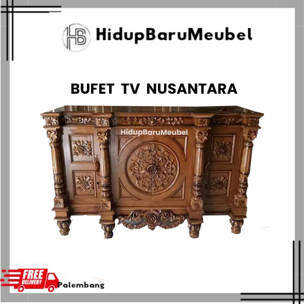 Jual Bupet Tv NUSANTARA / lemari ruang tengah pendek / bufet televisi ...