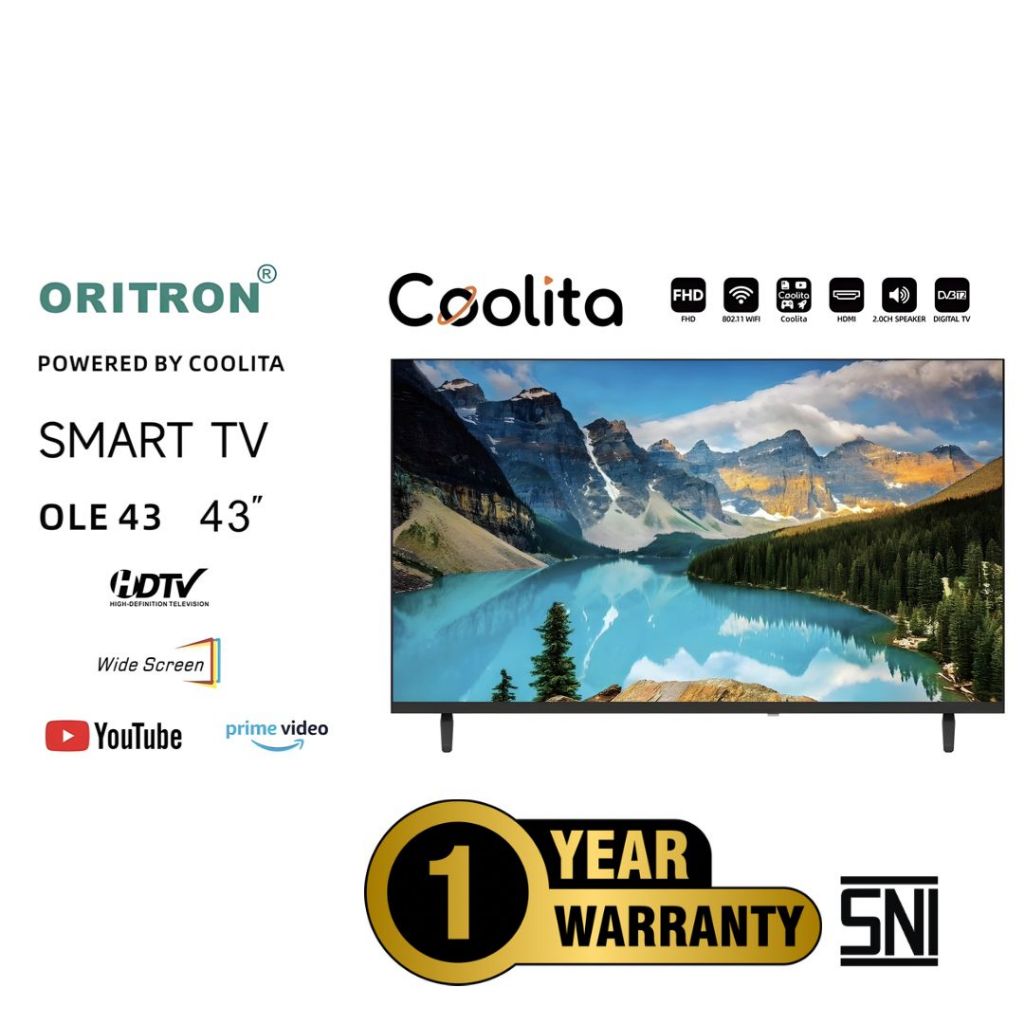Jual ORITRON TV Digital 43 inch Smart TV LED OS Coolita Full HD Televisi | Shopee Indonesia