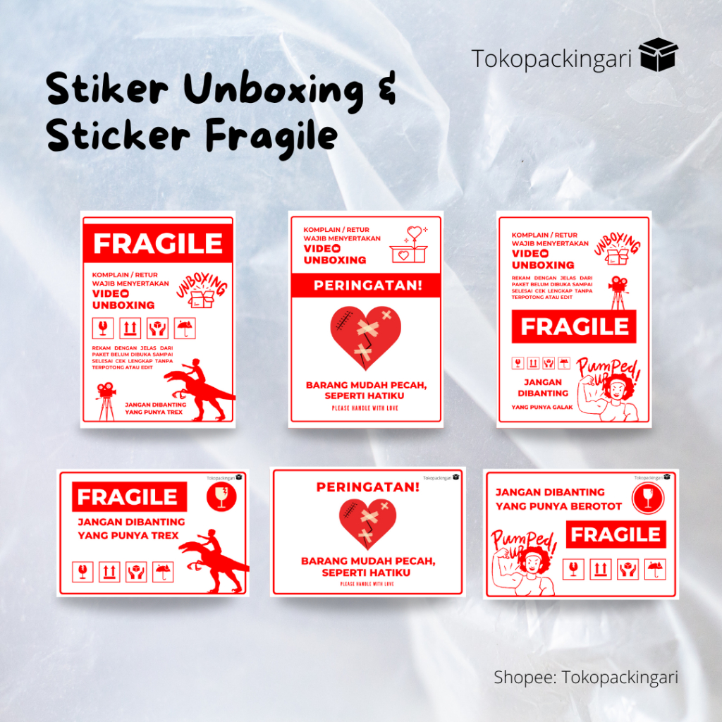 Jual Sticker Fragile | Sticker Unboxing | Stiker Fragile Murah ...